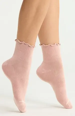 Nordstrom Lettuce Edge Ankle Socks 3 Pack - Pink Multi Pack