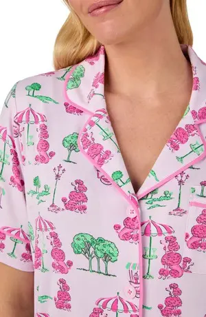 ROOM SERVICE Piped Print Pajamas - Blush
