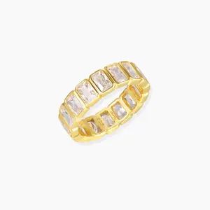 RACHELMENT Jezel Ring With Bezel Set Cubic Zirconia - Gold