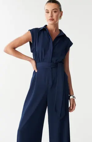 WILLA Kobe Jumpsuit - Navy Blue