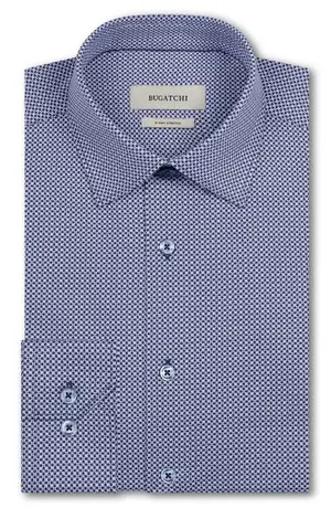 Bugatchi James Ooohcotton® Geo Print Button-up Shirt - Navy