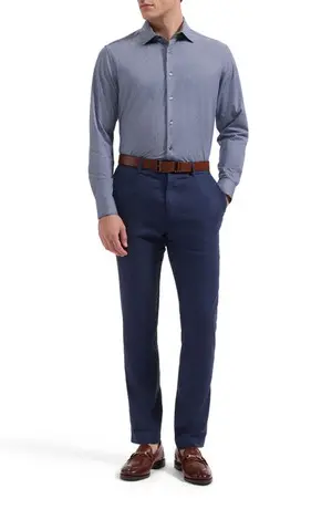 Bugatchi James Ooohcotton® Geo Print Button-up Shirt - Navy