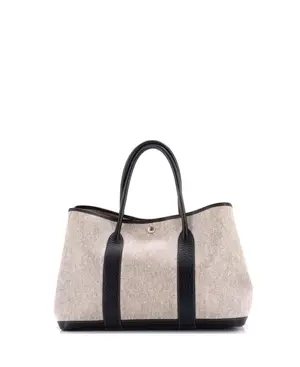 Hermès 36 Garden Party Tote Toile And Leather - Black