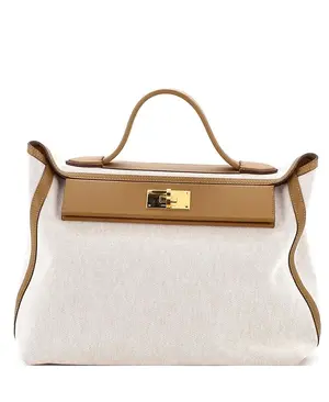 Hermès 35 24/24 Bag Canvas And Swift - Neutral