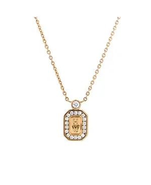 HARRY WINSTON Hw Logo Pendant Necklace With Diamonds - Gold