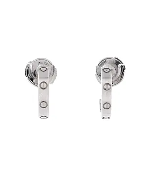 CARTIER Small Love Hoop Earrings 18k Gold - White