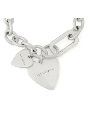 ALLSAINTS Double Heart Chain Link Bracelet