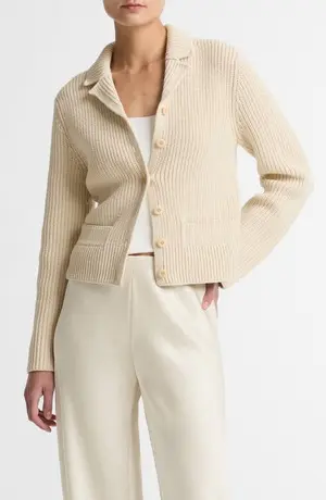 Vince Pocket Cotton-blend Sweater Jacket