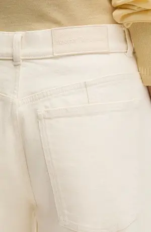 Another Tomorrow Denim Curved Pant - Ecru