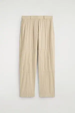 Cos Crinkled Silk Blend Straight-leg Trousers