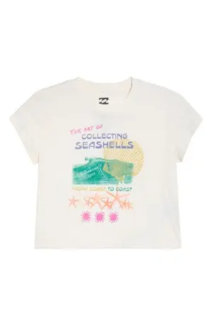BILLABONG Coastal Adventures Crop Graphic T-shirt - White Cap
