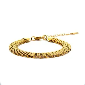 GEMINI JEWELRY Woven Mesh Bracelet - Yellow