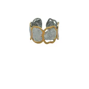GEMINI JEWELRY Rose Petal Open Ring - Yellow