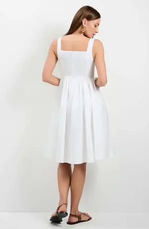 Trina Turk Mirabello Sweetheart Neck Midi Dress - White