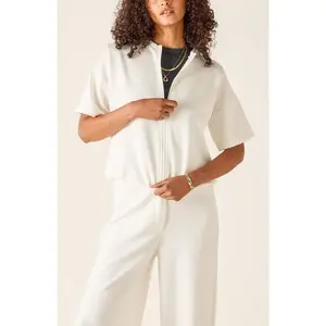 VOYAGEUR BY MERSEA Simone Short Sleeve Zip-up Jacket - White