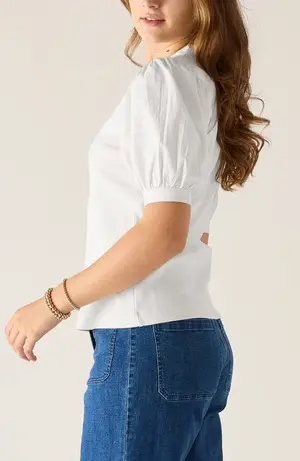 VOYAGEUR BY MERSEA Earhart Ribbed Henley Top - White