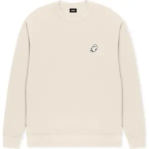 DALIX Relaxed Fit Fleece Crewneck Sweatshirt - Ecru