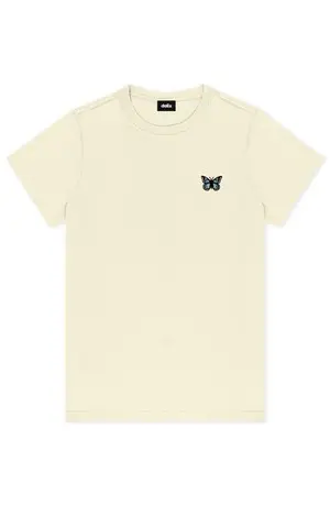 DALIX Butterfly Short Sleeve Cotton T-shirt - Butter