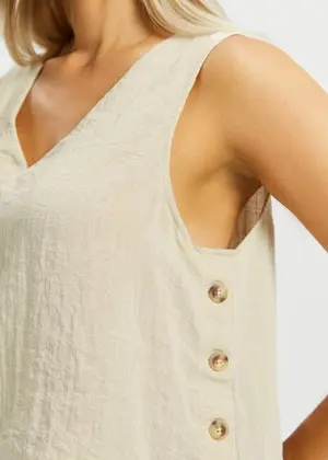 Betabrand Drift Button Sleeveless Top
