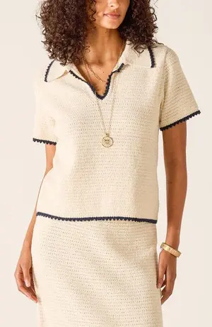 VOYAGEUR BY MERSEA Paley Polo Crochet Top