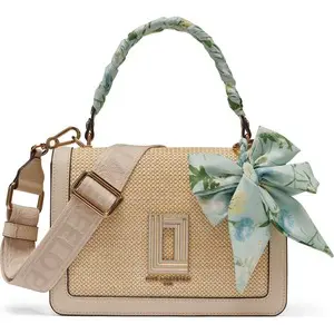 Karl Lagerfeld Paris Satchel With Raffia Detail And Scarf - Neutral