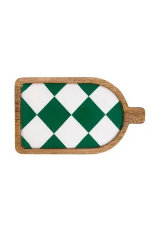 ZSA ZSA ZSU Lakri Mango Wood Serving Board 12" X 7 - Green