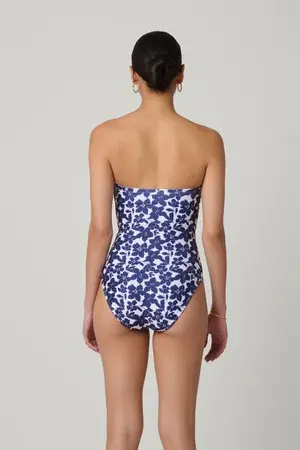 Shoshanna Stencil Floral Tie Belt One-piece