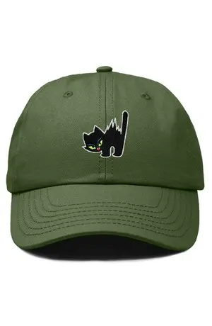 DALIX Dalix Embroidered Cat Dad Cap Olive