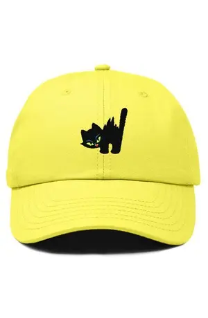 DALIX Dalix Embroidered Cat Dad Cap Yellow