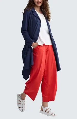 LUUKAA Liora Voluminous Jersey Jacket - Navy