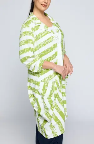 LUUKAA Vespera Striped Voluminous Jacket - Lime