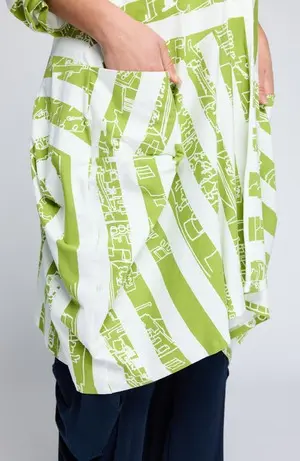 LUUKAA Vespera Striped Voluminous Jacket - Lime