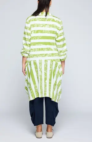 LUUKAA Vespera Striped Voluminous Jacket - Lime