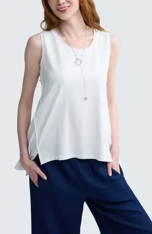LUUKAA Azari Sleeveless Jersey Top - Ecru