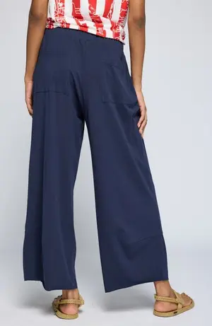 LUUKAA Ilaria Curved Jersey Trousers - Navy