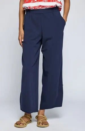 LUUKAA Ilaria Curved Jersey Trousers - Navy