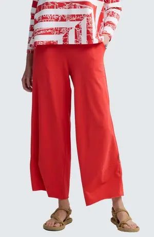 LUUKAA Ilaria Curved Jersey Trousers Vermillion