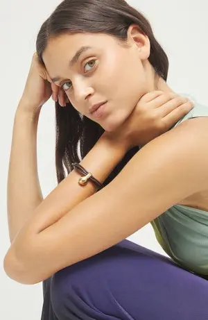 UNODE50 Leather And 18k -plated Dial Bracelet - Gold