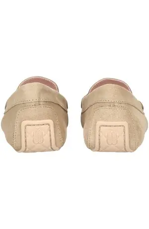 Pretty Ballerinas Suede Driving Moccasins - Beige