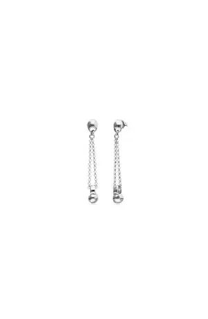 UNODE50 Sterling Plated Chain Dangle Earrings - Silver