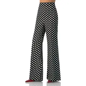 IVONNE Polka Dot Flared Pants - Black