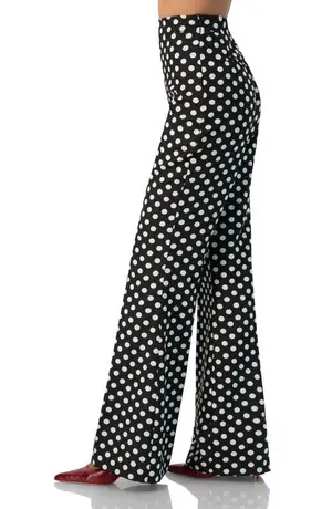 IVONNE Polka Dot Flared Pants - Black