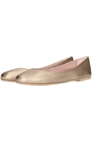 Pretty Ballerinas Round Toe Metallic Ballerina Flat - Gold