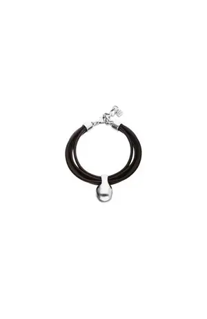 UNODE50 Leather Bracelet With Sterling -plated Dial - Silver