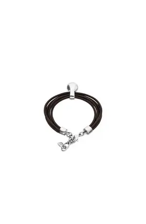 UNODE50 Leather Bracelet With Sterling -plated Dial - Silver