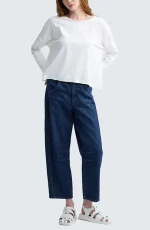 LUUKAA Cerys Asymmetric Jersey Blouse - Ecru