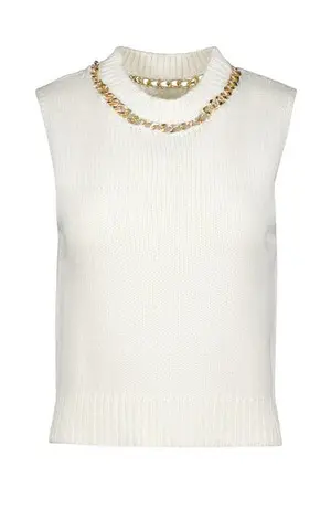 BISHOP + YOUNG Savoy Chain Detail Sweater Tank - White