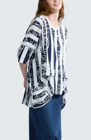 LUUKAA Emryn Striped Jersey Tunic - Navy