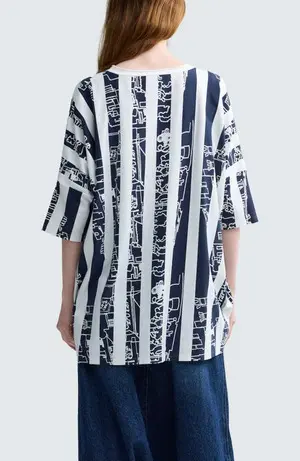 LUUKAA Emryn Striped Jersey Tunic - Navy