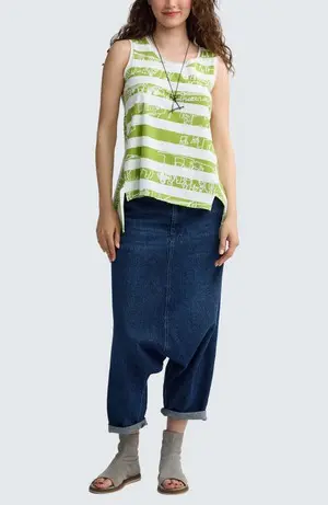 LUUKAA Striped High-low Top - Lime